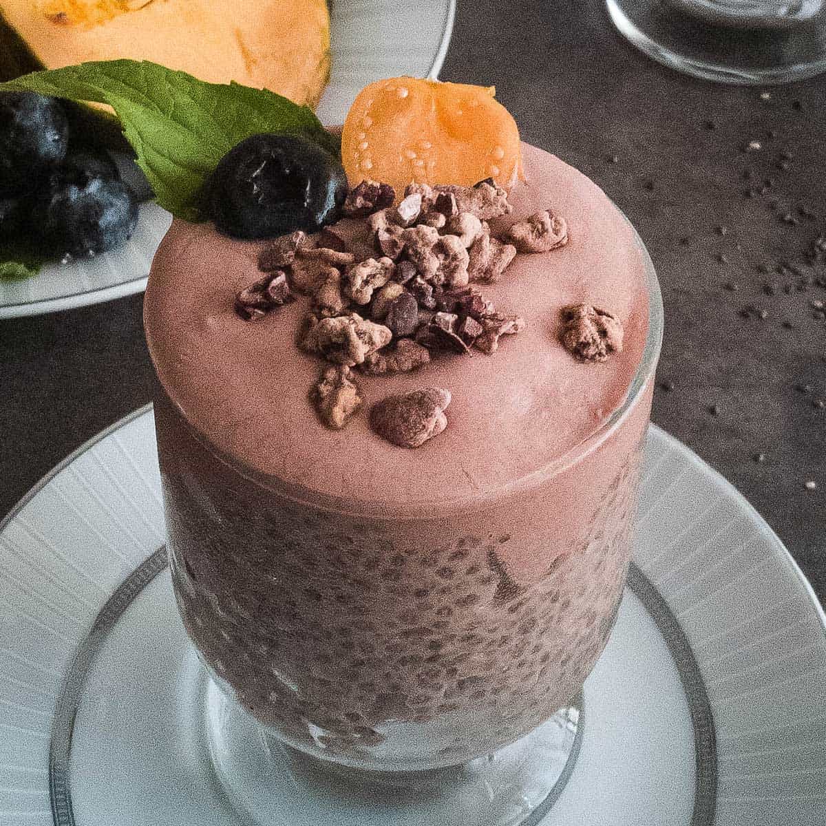 Lucuma Dessert Chia Pudding with Cacao Cream - Cook Eat Live Love