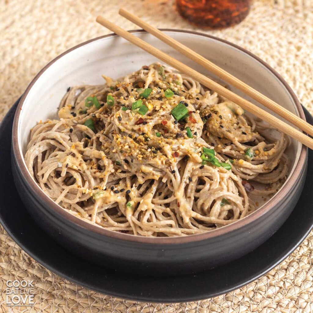 Quick & Easy Garlic Sesame Miso Noodles Recipe - Cook Eat Live Love