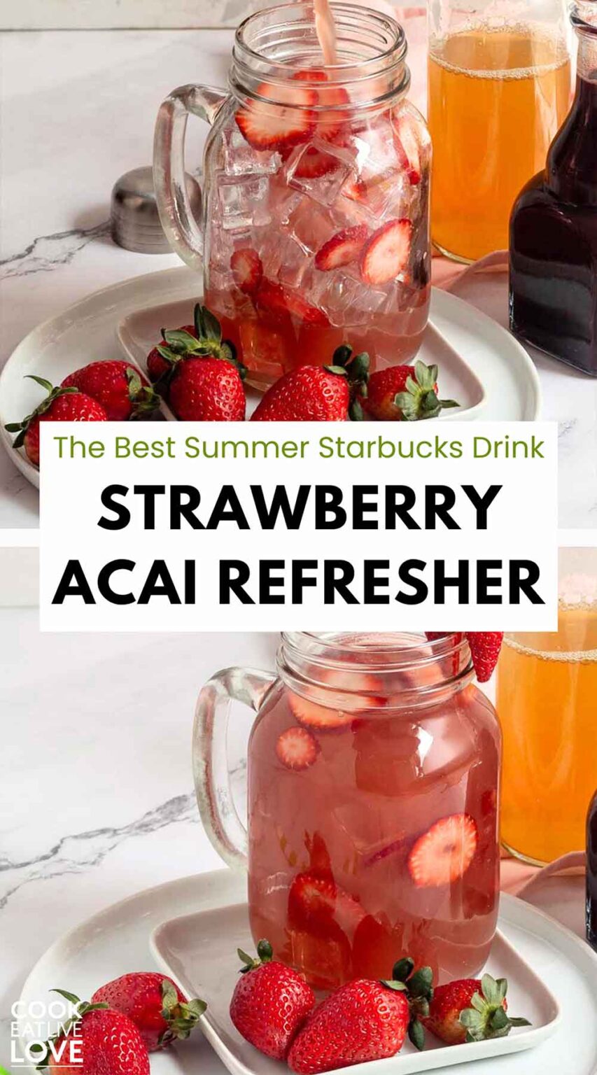 Homemade Strawberry Acai Refresher (Better Than Starbucks!) - Cook Eat ...