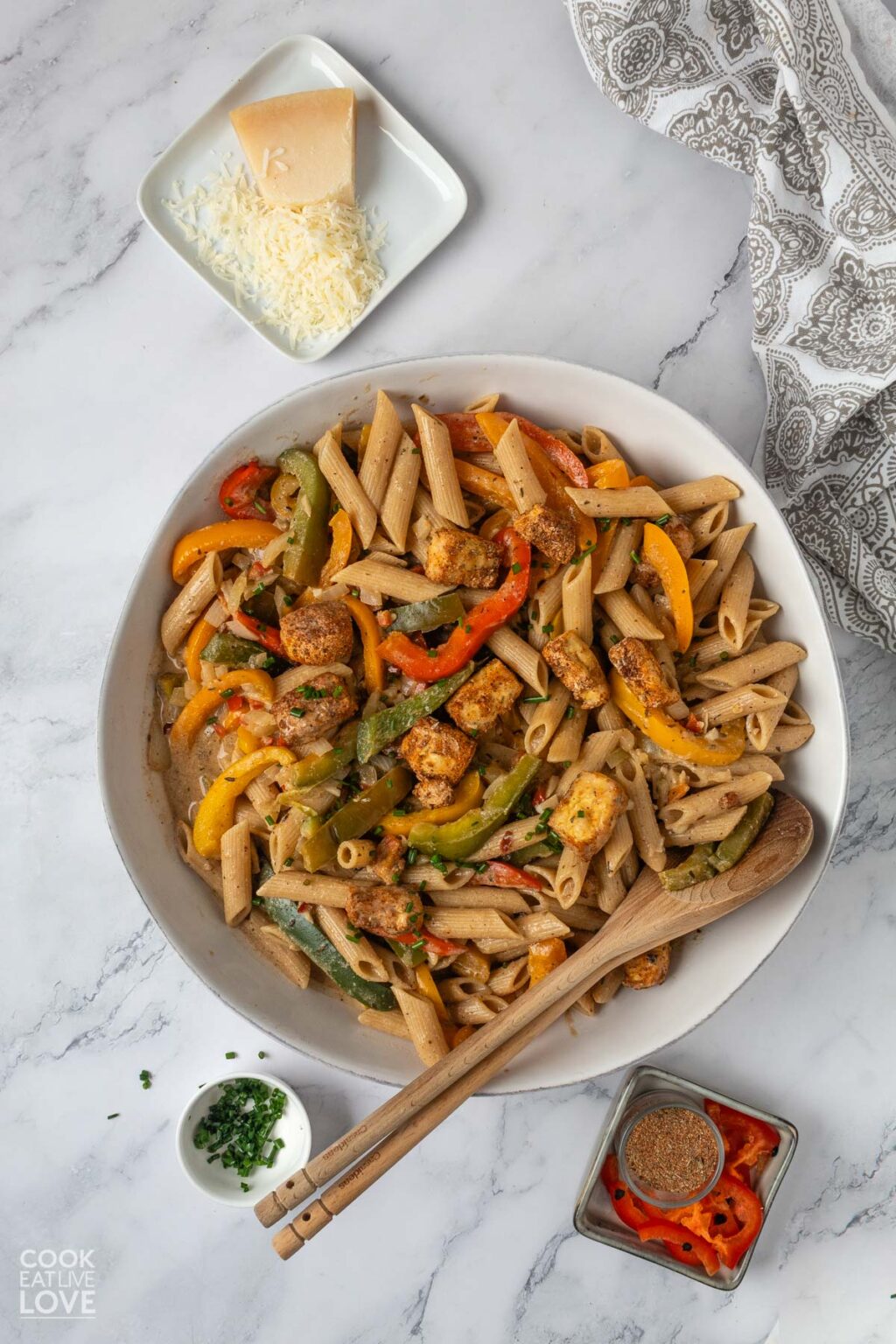 Creamy Vegan Rasta Pasta - Cook Eat Live Love